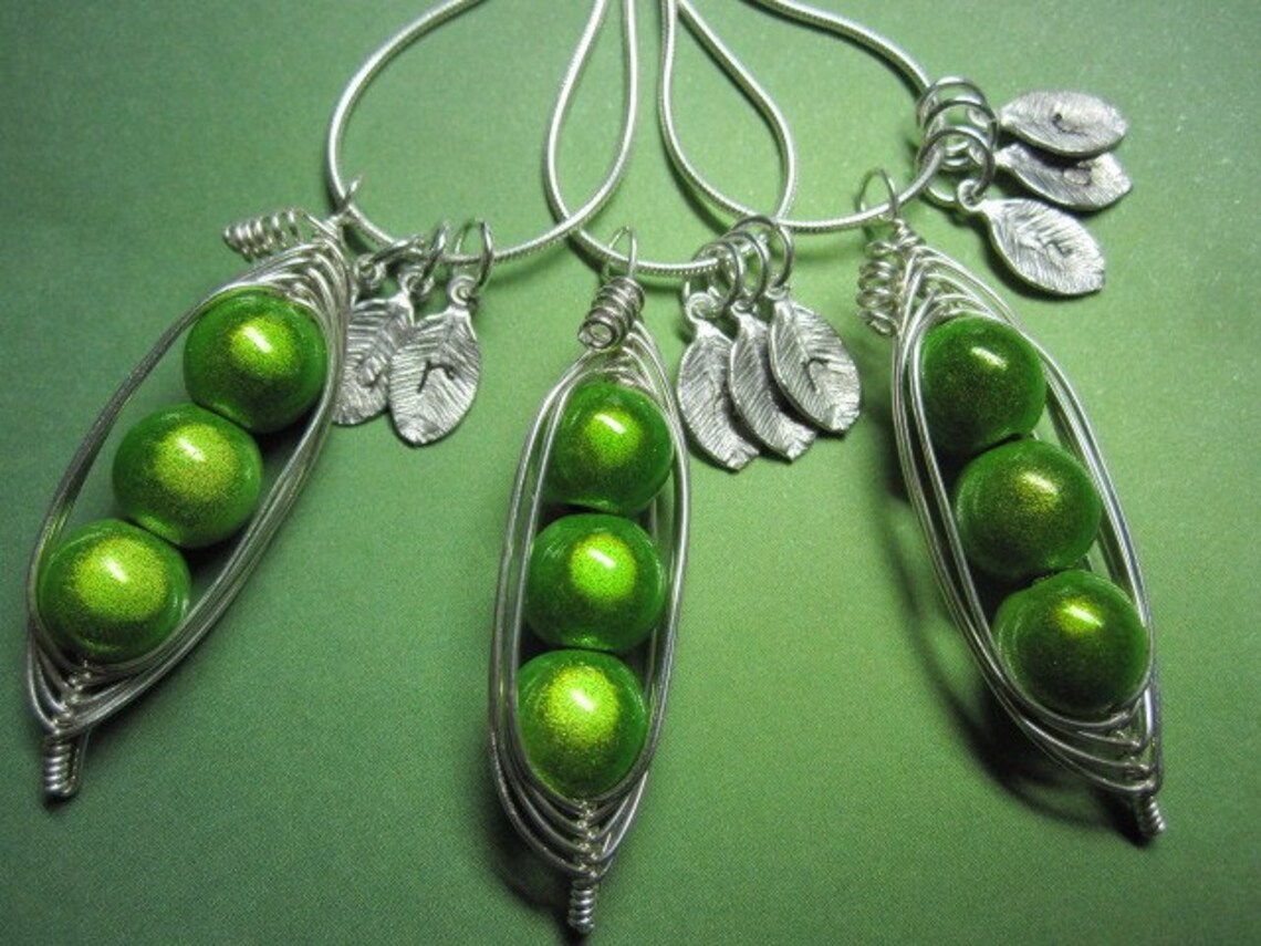 Like Peas in a Pod Necklaces x3 2 3 or 4 Peas Pick Your - Etsy