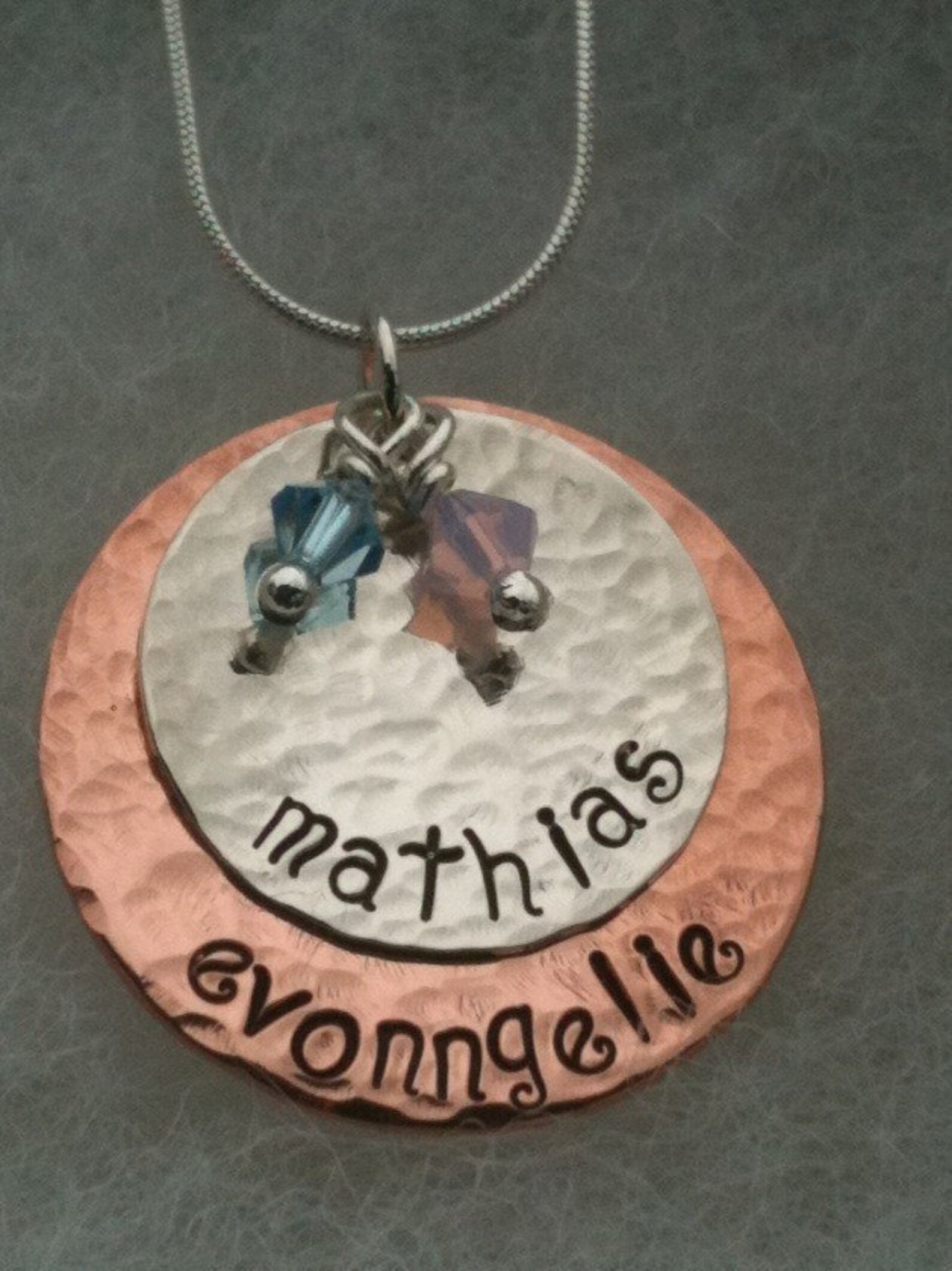 Samuel Necklace Hand Hammered Double Disc Pendant - Etsy