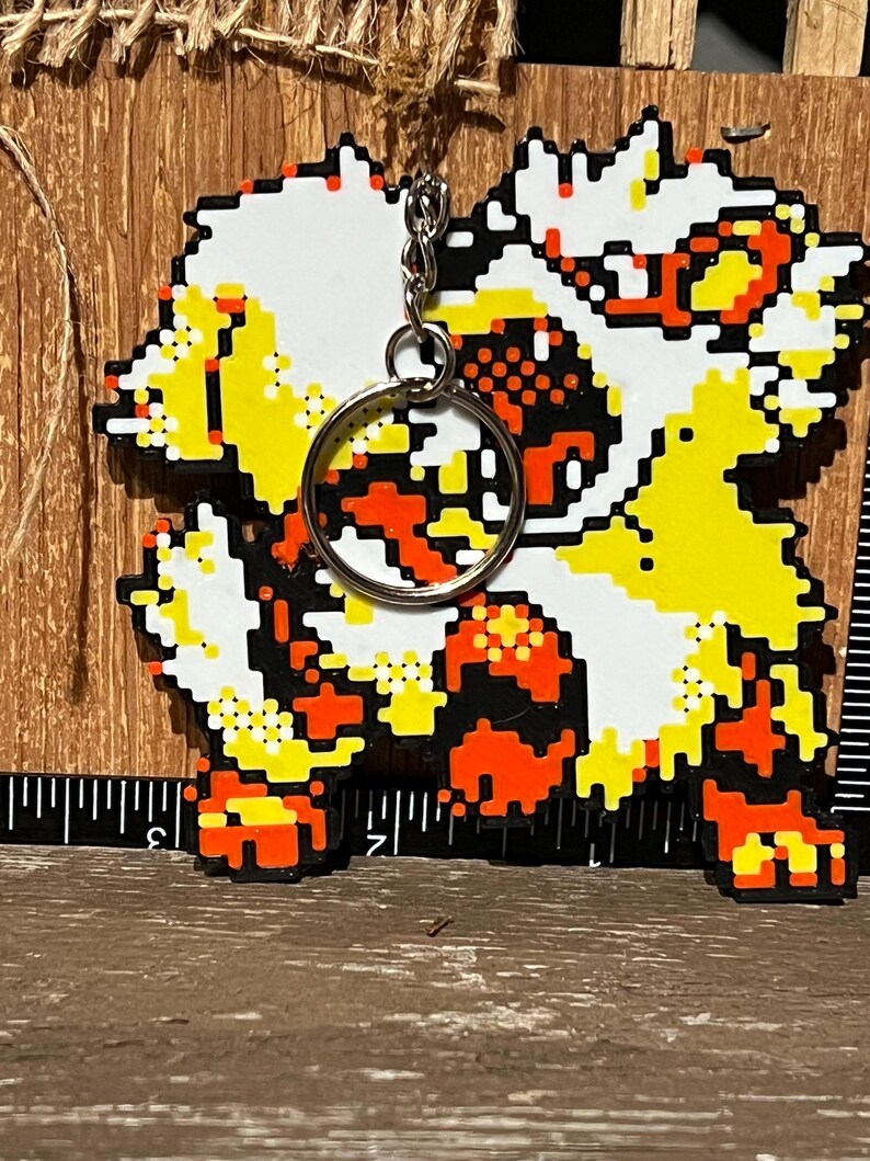 Pixel Art Pokémon Keychain Growlithe and Arcanine - Etsy