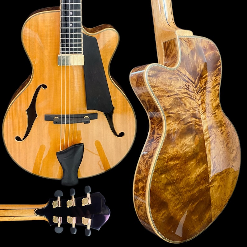 15“handmade Archtop Jazz Acoustic Guitar Customizable Musical ...