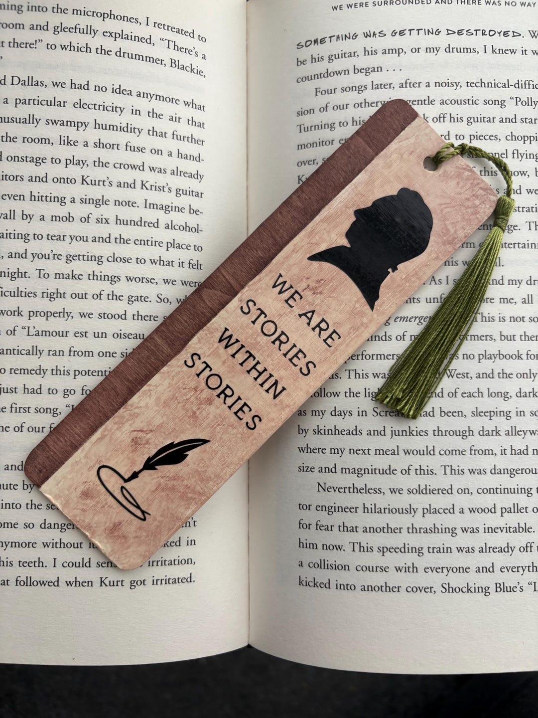 Handmade Wooden Bookmark: 'we Are Stories Within Stories' - Quill ...