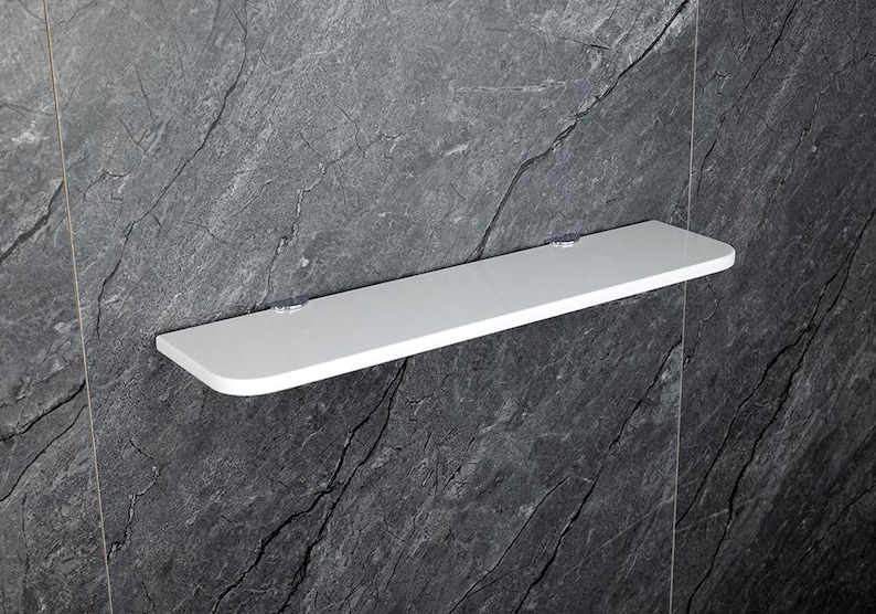 Acrylic Stone Bathroom Shelf | Floating Corner Shower Shelf | Modern ...