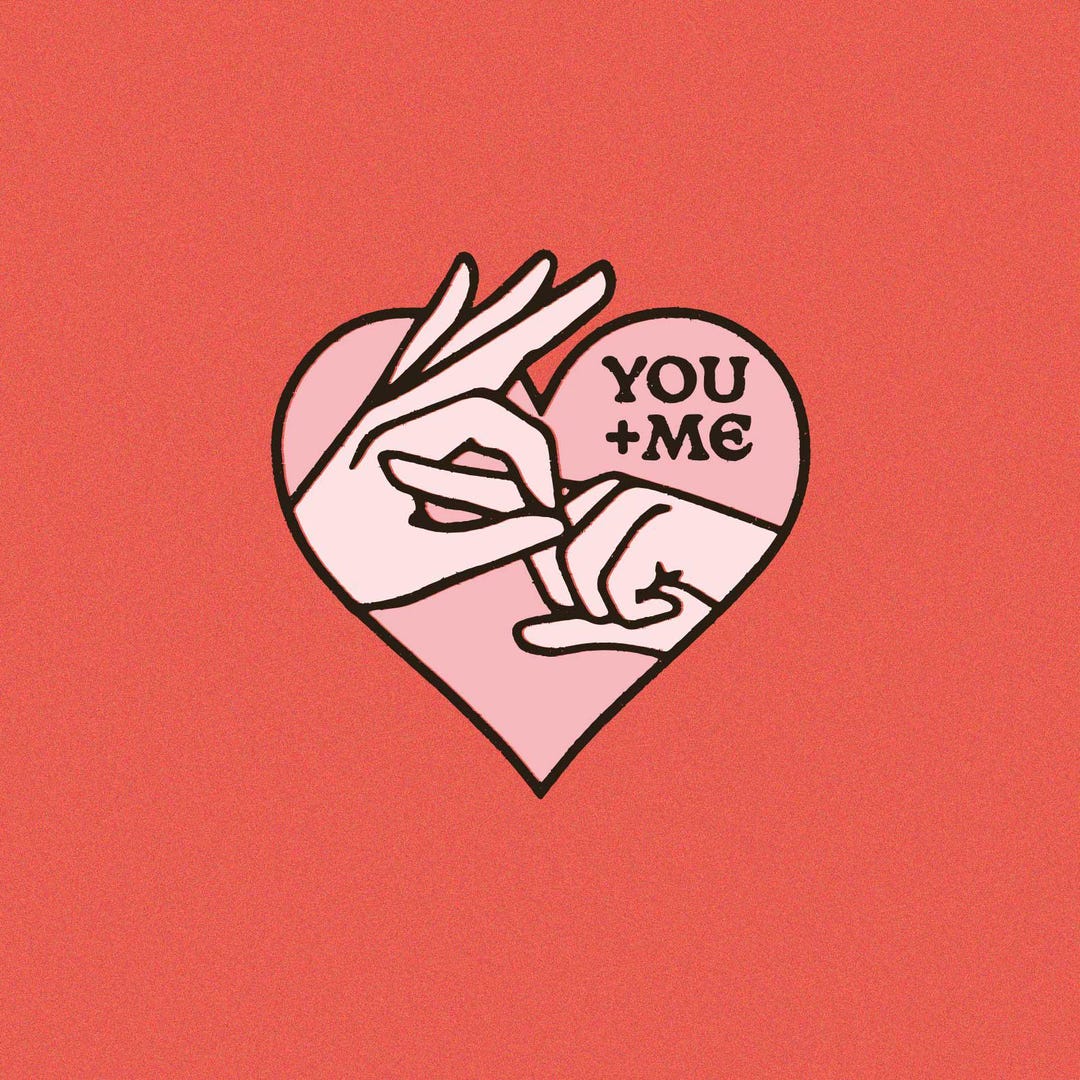You+me Heart Illustration – Distressed Kinky Lettering, PNG (digital ...