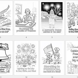 Independence Day Printable Coloring Pages Sheets Quotes History - Etsy