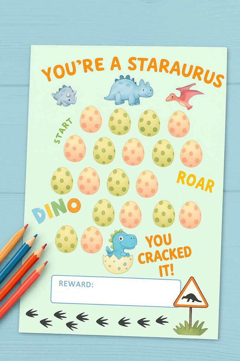 Dinosaur Reward Chart for Kids |printable Behaviour Tracker |instant ...