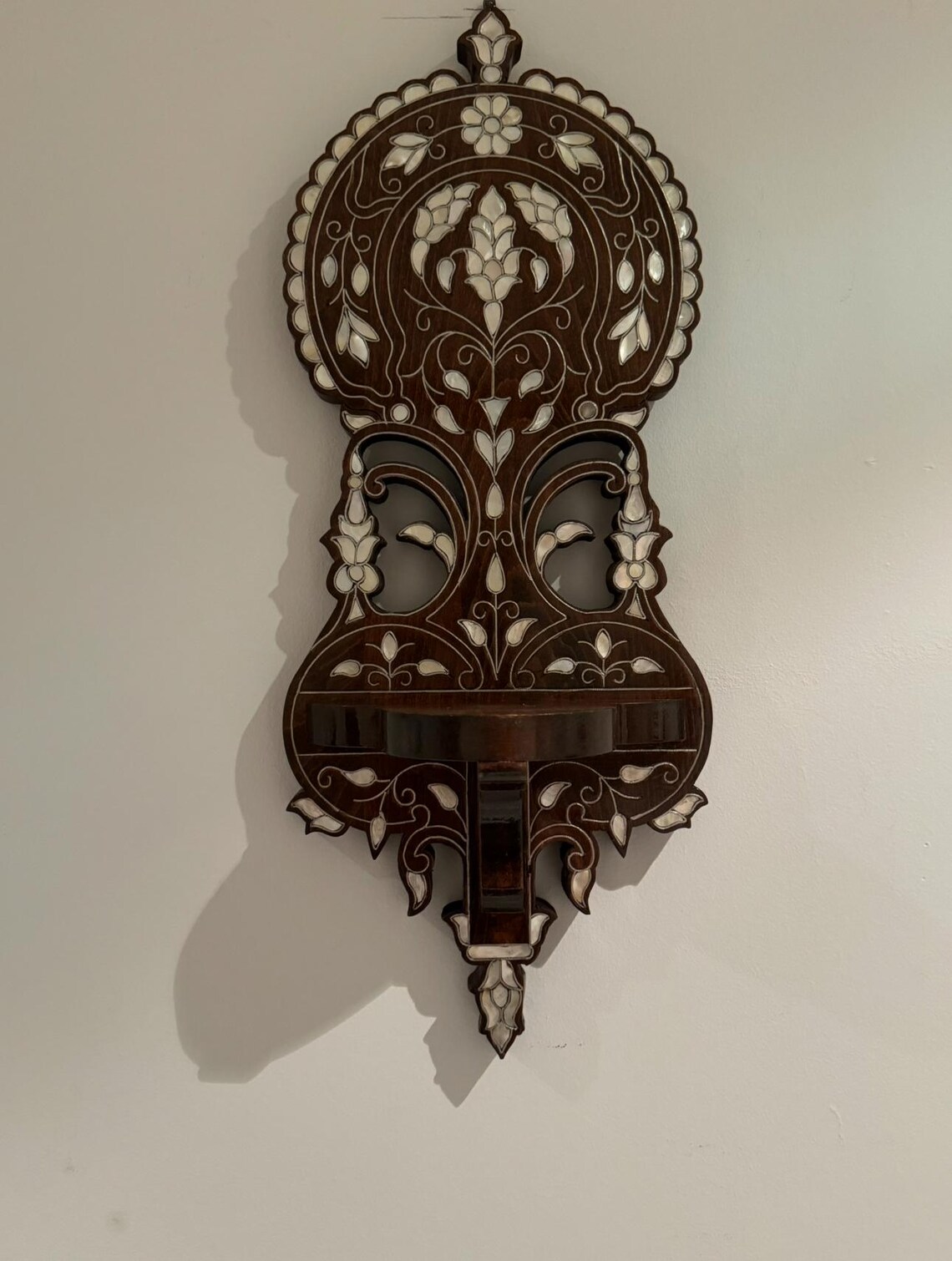 Handmade Syrian Wall Shelf – Walnut Wood & Mother of Pearl Inlay - Etsy