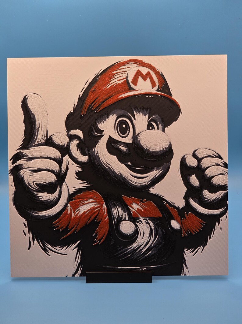 Mario Bros Luigi Mario Kart 3d Printed Wall Art, Hueforge, Mural ...
