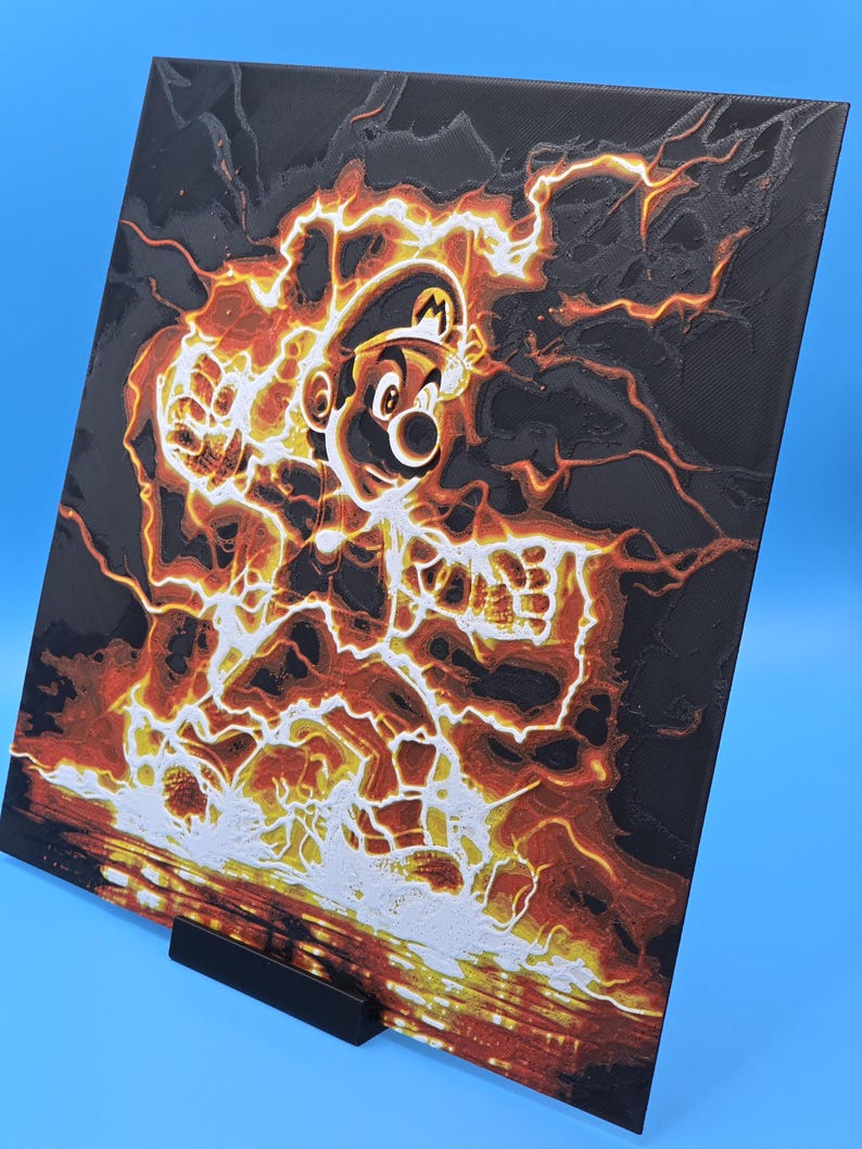 Mario Bros Luigi Mario Kart 3d Printed Wall Art, Hueforge, Mural ...