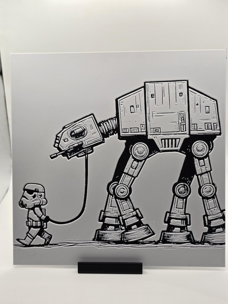 AT-AT Star Wars 3d Printed Wall Art, Hueforge, Mural, Decoration, Still ...