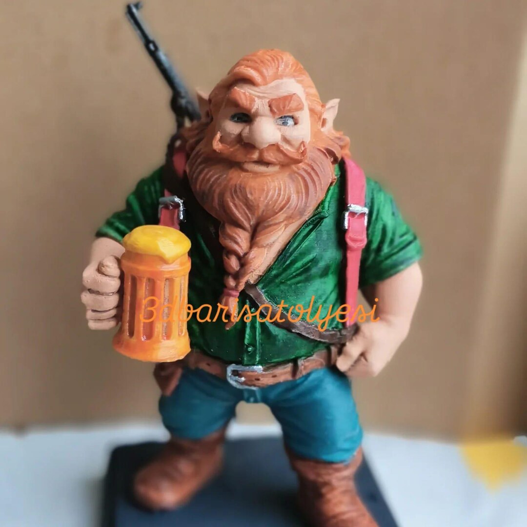 3d Dwarf Figure, Dwarf Ale Master STL, Tavern Warrior Figurine, DND ...