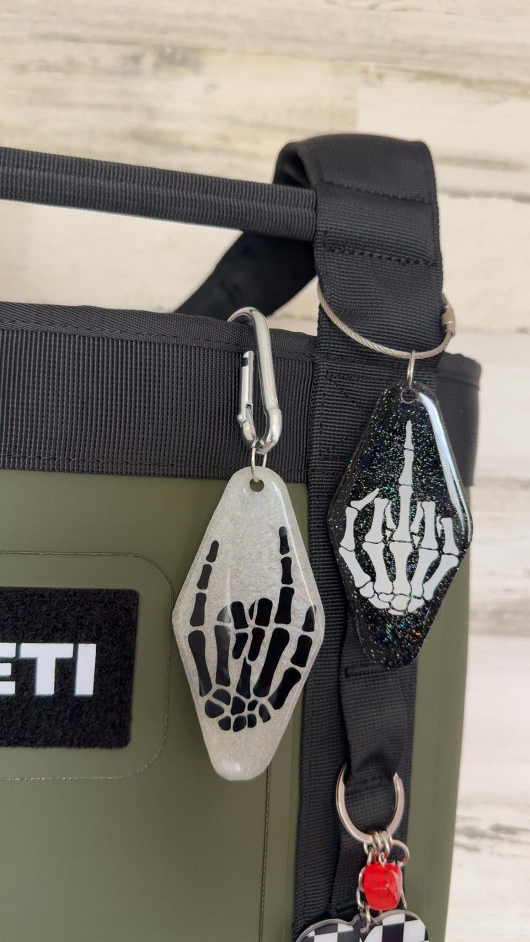 Yeti Camino/bogg Bag Tag: Peace, Love, Middle Finger Keychain - Etsy