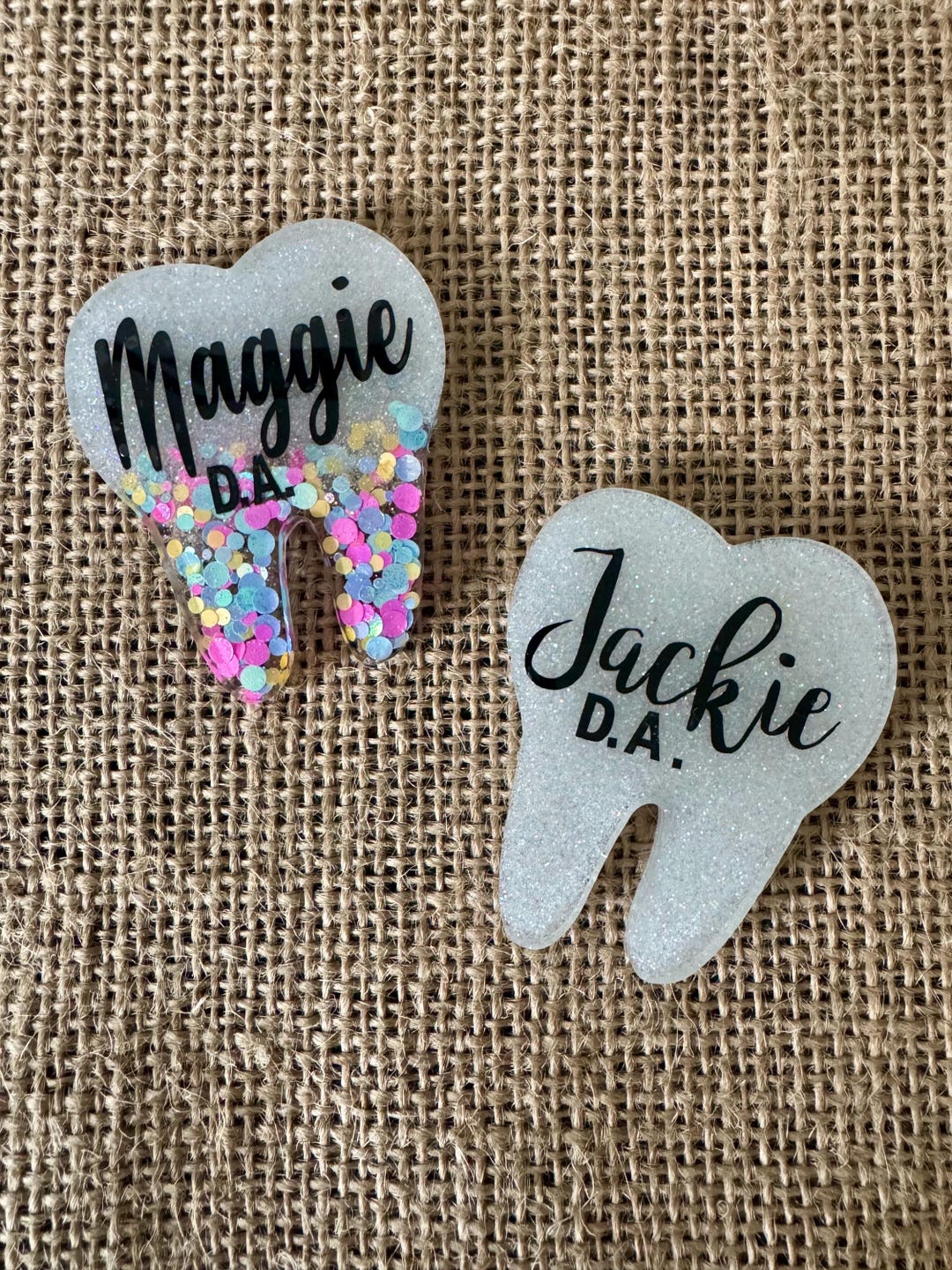 Customizable Dental Badge/nametag, Tooth Nametag, Dental Nametag ...