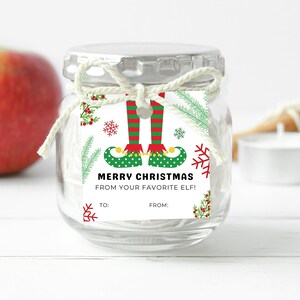 Editable Christmas Gift Tag, Printable Favorite Elf Christmas Favor Tag ...