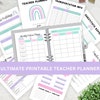 Printable Teacher Planner, School Theme Ultimate Teacher Binder, Back ...