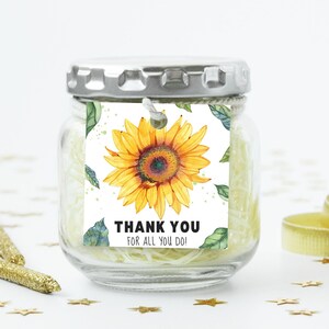 Editable Thank You Gift Tags, Printable Sunflower Teacher Gift Tags ...