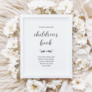 Sign Our Childen's Book Baby Shower Table Sign, Editable Guestbook Sign ...