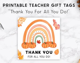 Teacher Fall Gift Tags - Etsy