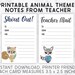 Printable Classroom Notes From Teacher, Animal Teacher Mail, Woodland ...