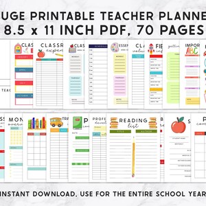 Printable Teacher Planner School Theme Ultimate Teacher - Etsy