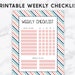 Printable Weekly Checklist Teacher Weekly Planner Student to | Etsy