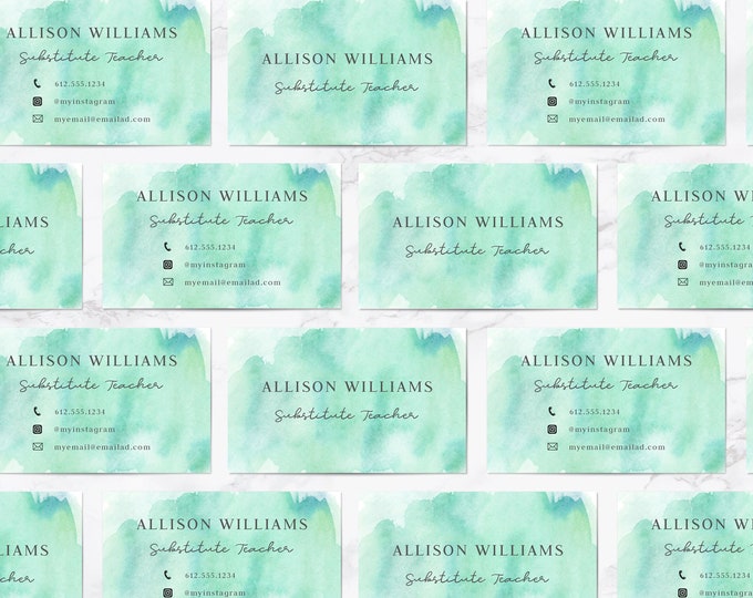 Watercolor Business Cards, Personalized Business Cards, Interior Design ...