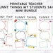 Printable Teacher Funny Things My Students Said Mini Bundle, Easy ...