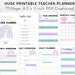 Printable Teacher Planner Pastel Rainbow Teacher Binder Big - Etsy