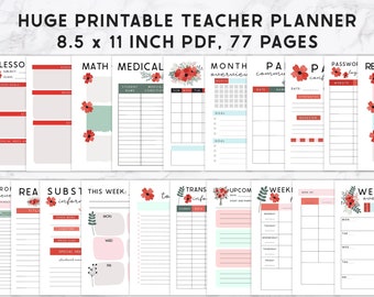 Printable Teacher Planner Rainbow Theme, Ultimate Teacher Binder, Back ...