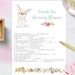Nursery Rhymes Game Quiz, Baby Shower Game, Printable Bunny Baby Shower ...