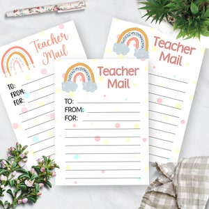 Printable Notes From Teachers, Rainbow Reward Cards, Rainbow Teacher ...