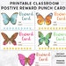 Printable Butterfly Theme Classroom Reward Punch Cards, Set of 5 ...