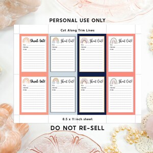 Printable Notes From Teacher Cards, Rainbow Reward Cards, Rainbow ...