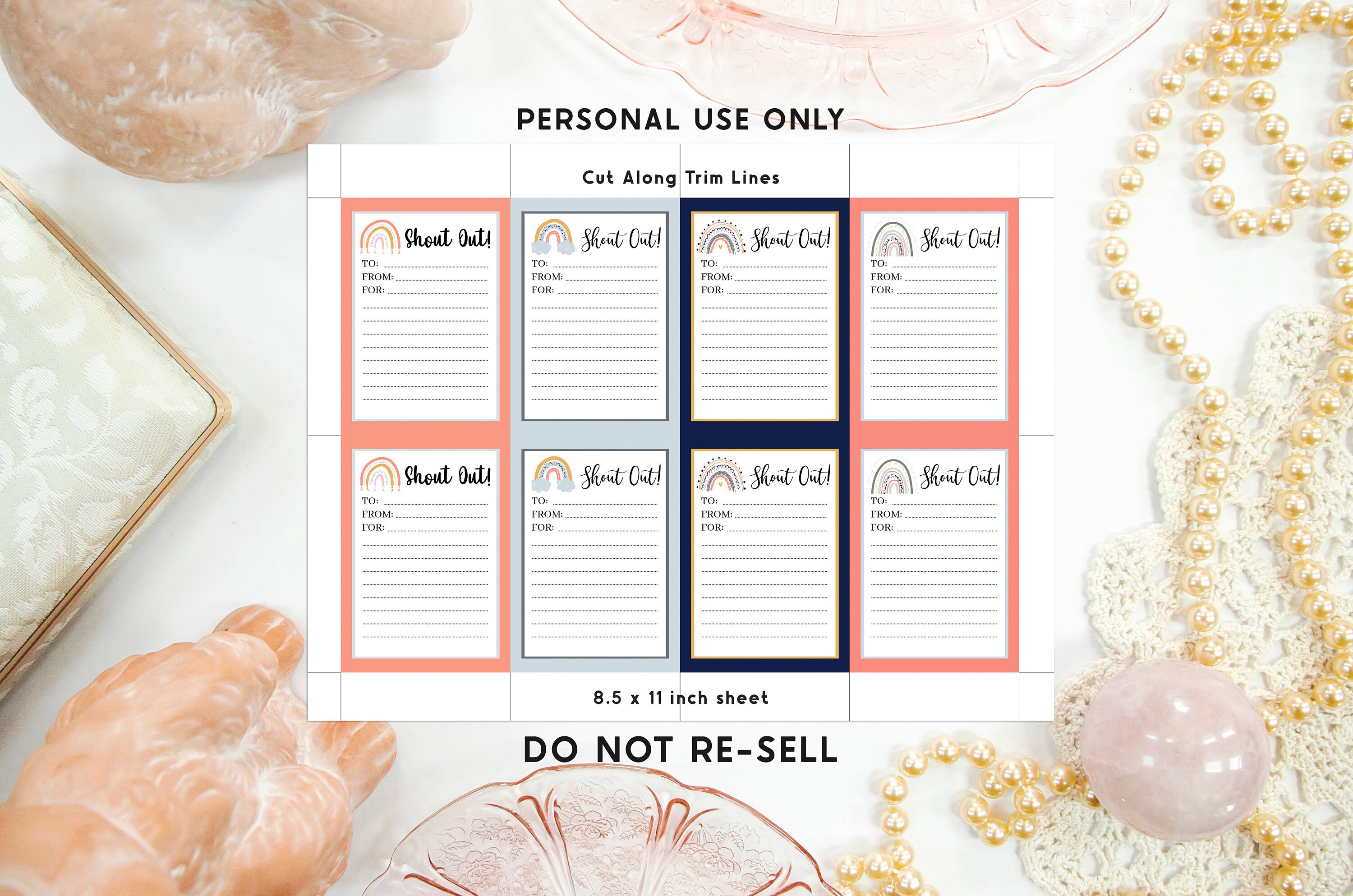 Printable Notes From Teacher Cards, Rainbow Reward Cards, Rainbow ...