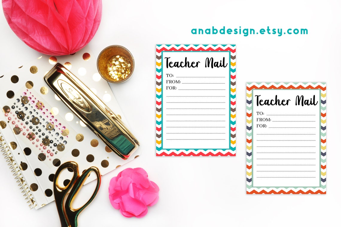 Printable Notes From Teacher Cards Chevron Reward Cards | Etsy