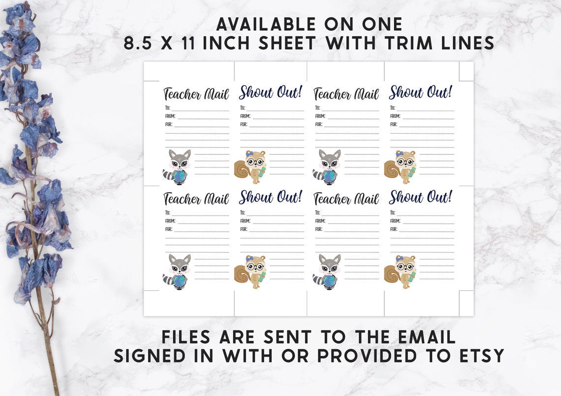 Printable Classroom Notes From Teacher Animal Teacher Mail - Etsy