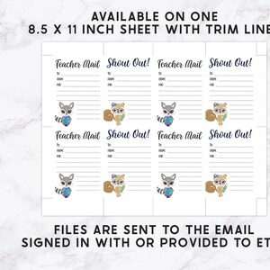 Printable Classroom Notes From Teacher, Animal Teacher Mail, Woodland ...