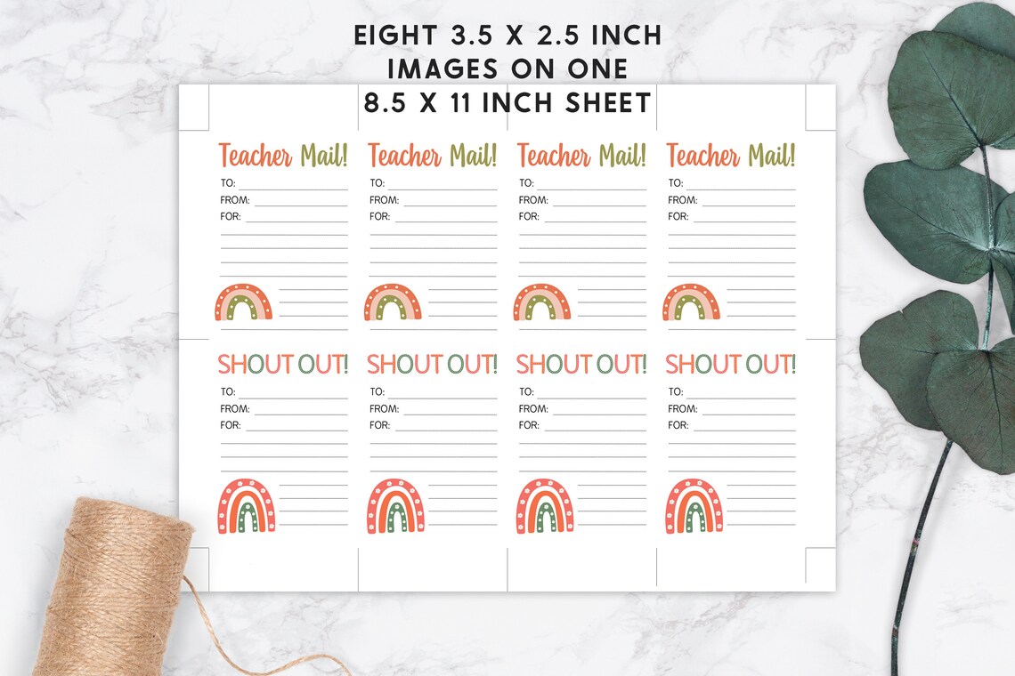 Printable Teacher Mail Rainbow Notes From Teacher Cards - Etsy