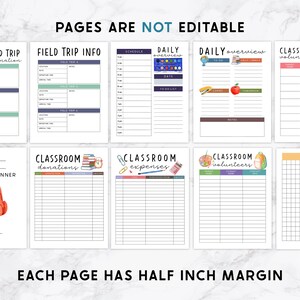 Printable Teacher Planner, School Theme Ultimate Teacher Binder, Back ...