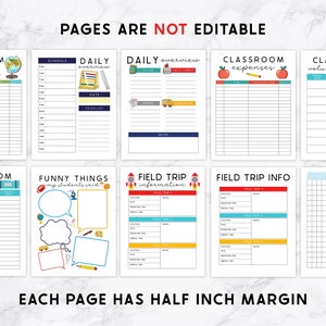 Printable Teacher Planner, School Theme Ultimate Teacher Binder, Back ...
