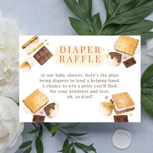 Diaper Raffle Baby Shower Table Sign and Card, Editable Invitation ...