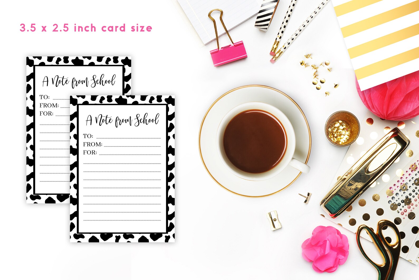 Printable Notes From Teacher, Cow Print Reward Cards, Farm Theme ...