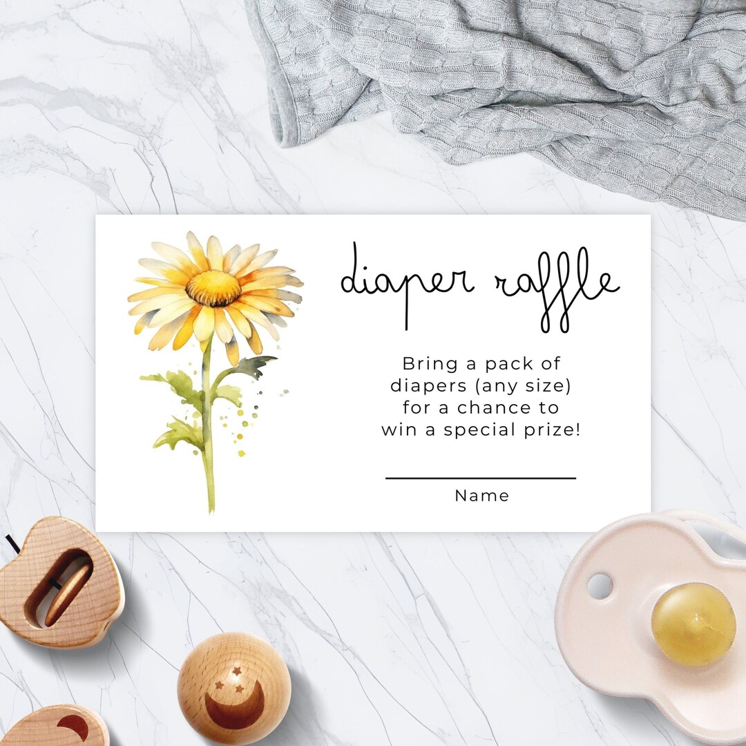 Diaper Raffle Baby Shower Invitation Insert, Editable Diaper Raffle ...