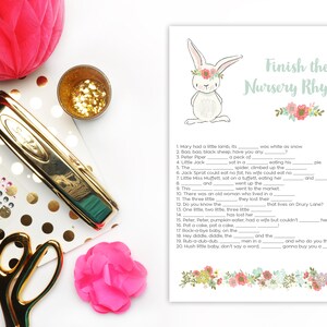 Nursery Rhymes Game Quiz Baby Shower Game Printable Bunny - Etsy