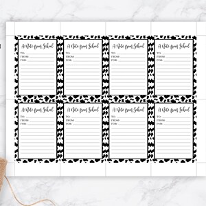 Printable Notes From Teacher, Cow Print Reward Cards, Farm Theme ...