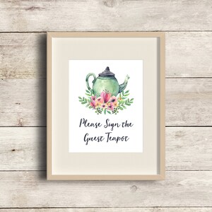 Please Sign the Guest Teapot, Bridal Shower Tea, Baby Shower Tea ...