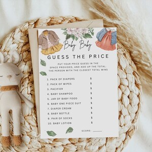 Guess the Price Baby Shower Game, Editable Price is Right Game, Baby ...