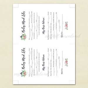 Baby Shower Mad Libs Game Baby Shower Tea Party A Baby is - Etsy