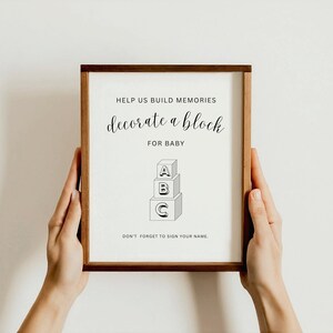 Decorate a Building Block Sign, Editable Baby Block Shower Activity ...