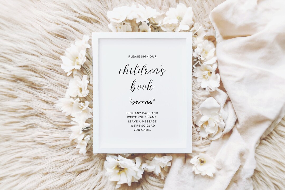 Sign Our Childen's Book Baby Shower Table Sign, Editable Guestbook Sign ...