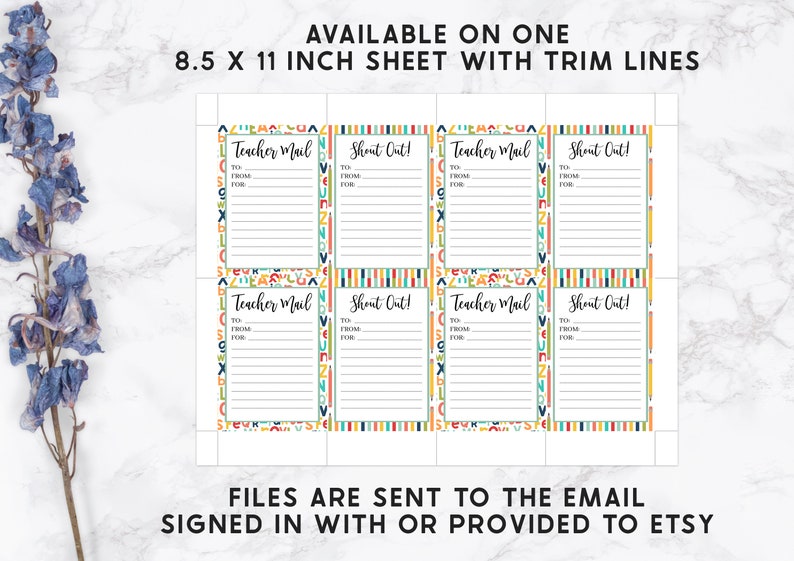 Printable Teacher Mail Colorful Notes From Teacher School - Etsy